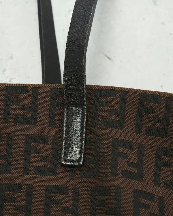 FWRD RENEW Fendi Zucchino Tote Bag In Brown - Black