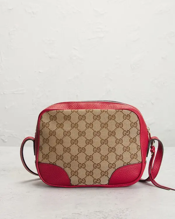 FWRD RENEW Gucci Mini Bree Messenger Bag - Red