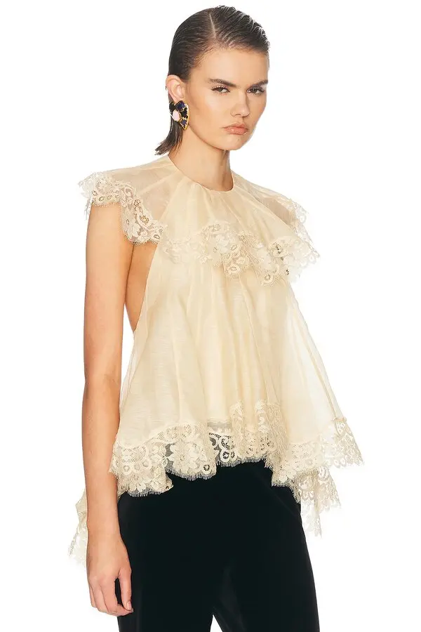 Zimmermann Ascent Flutter Top - Cream
