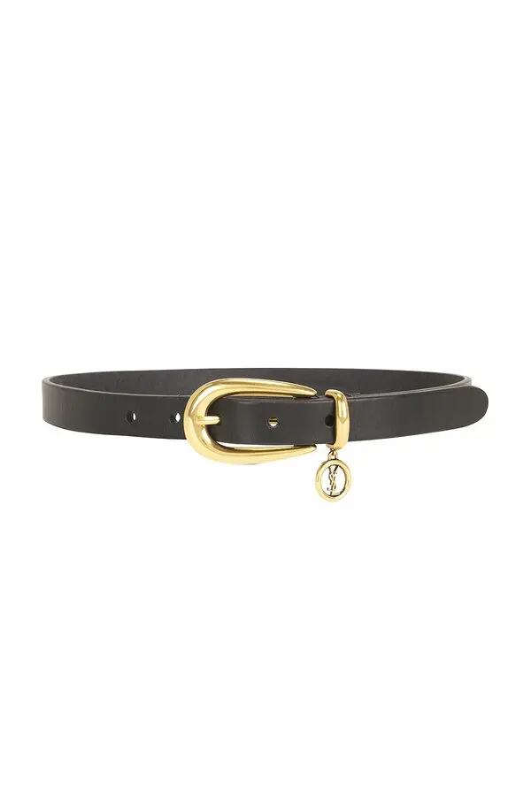 Saint Laurent Fine Ceinture Boucle Allongee Charm Belt - Nero