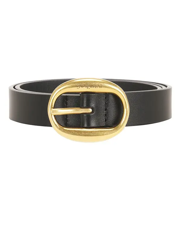 Saint Laurent Fine Ceinture Boucle Ovale Belt - Nero