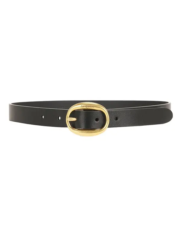 Saint Laurent Fine Ceinture Boucle Ovale Belt - Nero