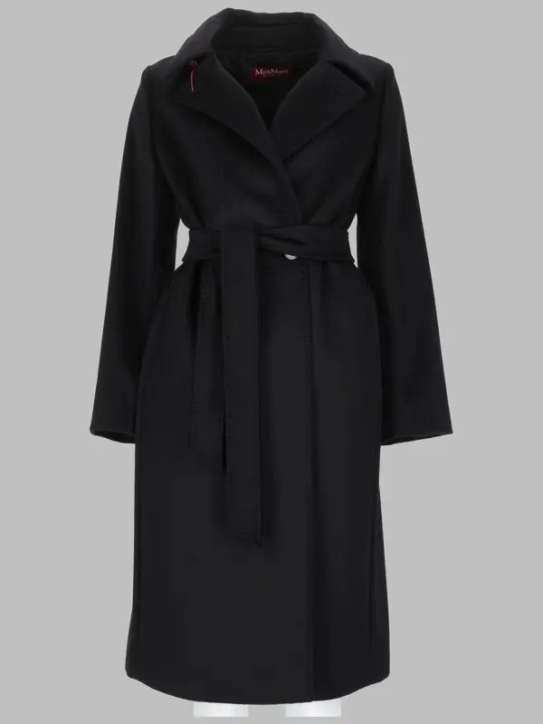 Max Mara Cappotto A Vestaglia In Lana - Black