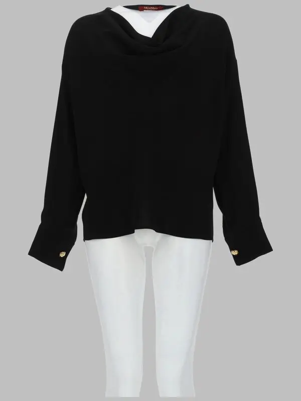 Max Mara Blusa In Cady Tecnico Leggero - Black