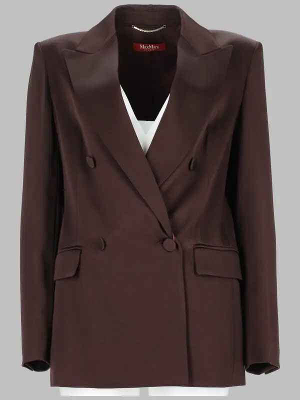 Max Mara Blazer Doppiopetto In Envers Satin