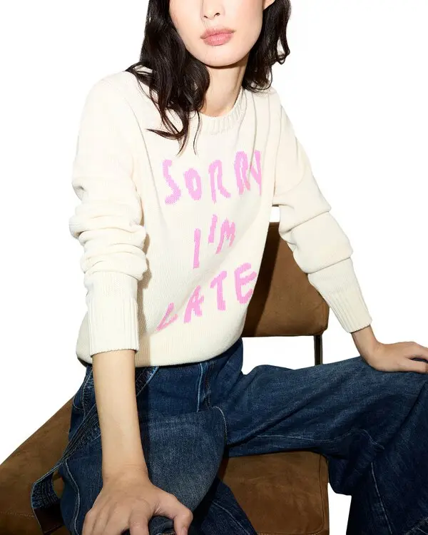 Max & Co. Eroso Cotton Sorry I'm Late Sweater