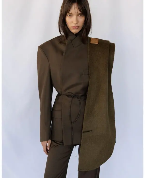 MOTHER OF ALL Tight Waist Blazer With Leather Belt