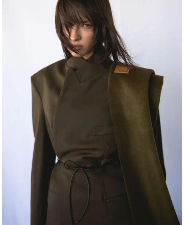 MOTHER OF ALL Tight Waist Blazer With Leather Belt