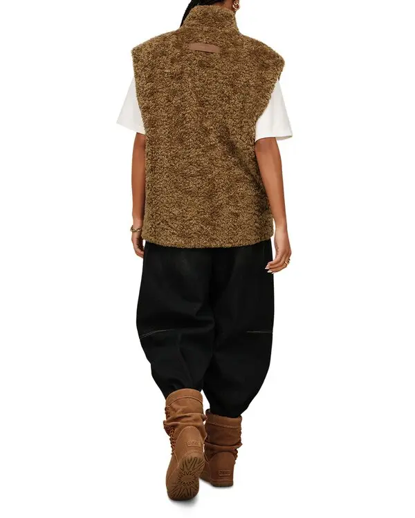 UGG Niah Faux Fur Toggle Vest - Coffee Grounds