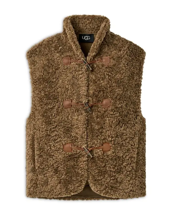 UGG Niah Faux Fur Toggle Vest - Coffee Grounds