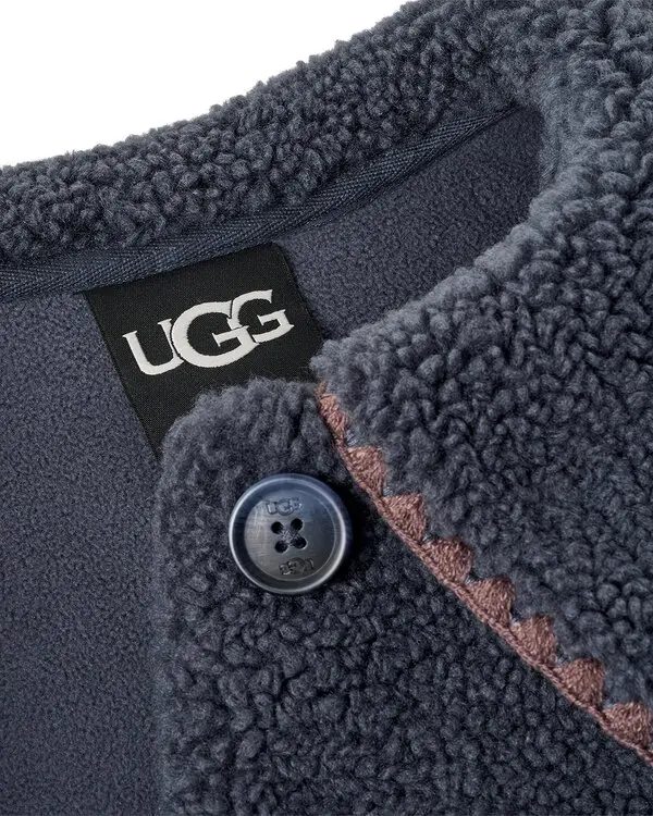 UGG Nikia Fleece Collared Jacket - Eve Blue