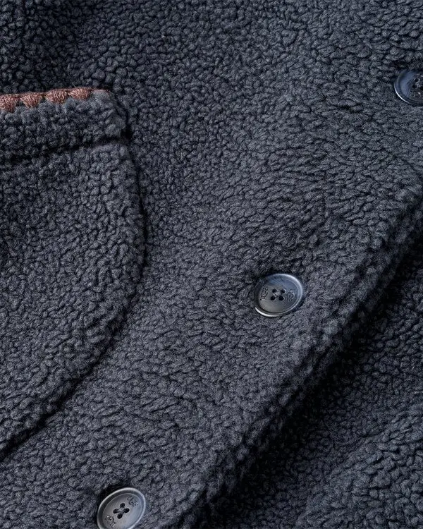 UGG Nikia Fleece Collared Jacket - Eve Blue