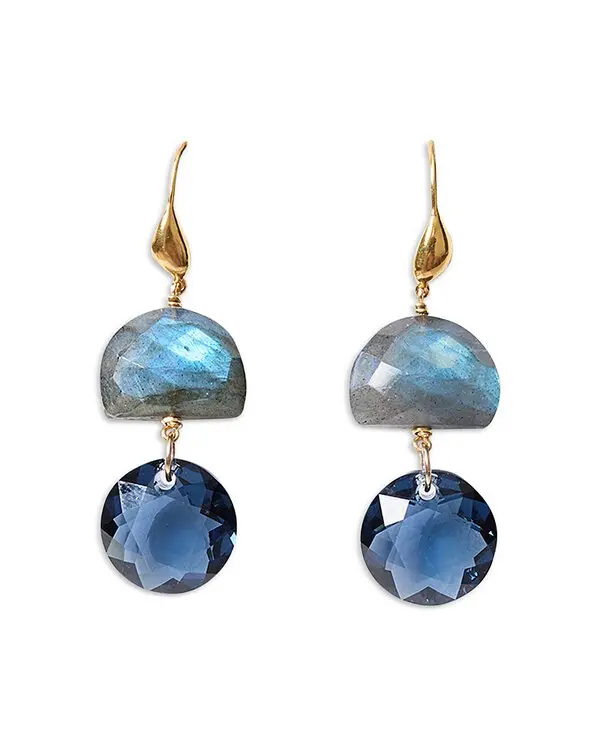 Chan Luu Labyrinth Duo Gemstone Double Drop Earrings