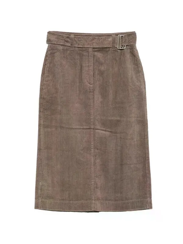 Marc O'polo Belted Corduroy Midi Skirt - Brown