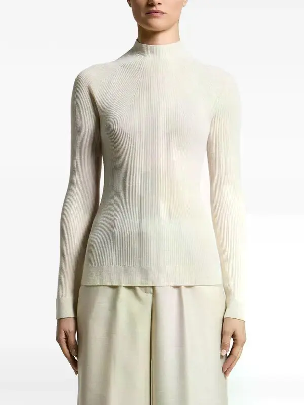 Peserico Ribbed-knit High-neck Sweater - Neutrals