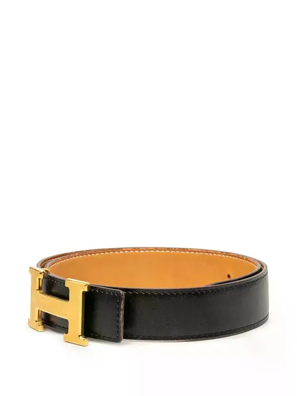 Hermès 2003 Box Calf And Courchevel Constance H Reversible Belt