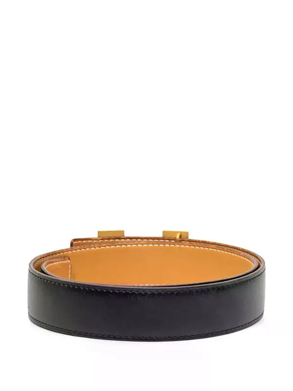 Hermès 2003 Box Calf And Courchevel Constance H Reversible Belt