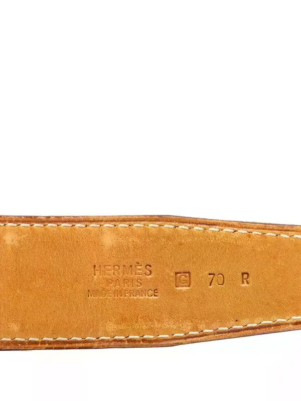 Hermès 2003 Box Calf And Courchevel Constance H Reversible Belt