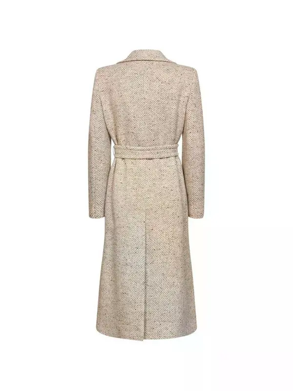 Tagliatore Herringbone-pattern Belted Coat - Neutrals