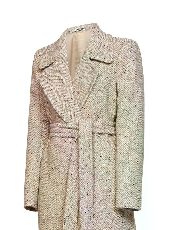 Tagliatore Herringbone-pattern Belted Coat - Neutrals