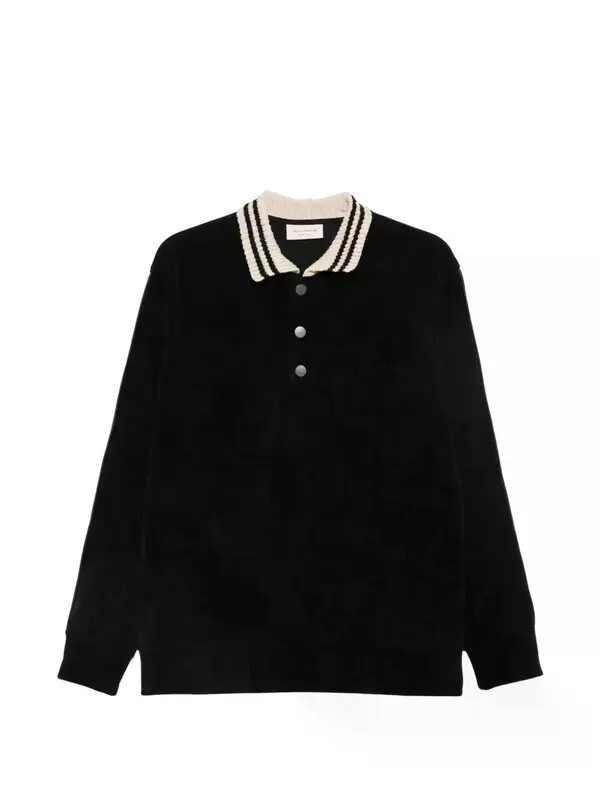 YES LONDON Striped-collar Sweatshirt