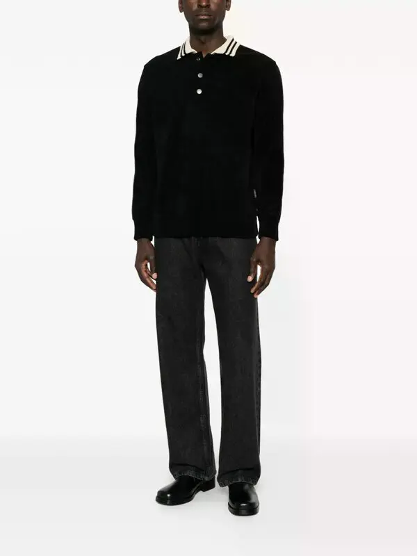 YES LONDON Striped-collar Sweatshirt