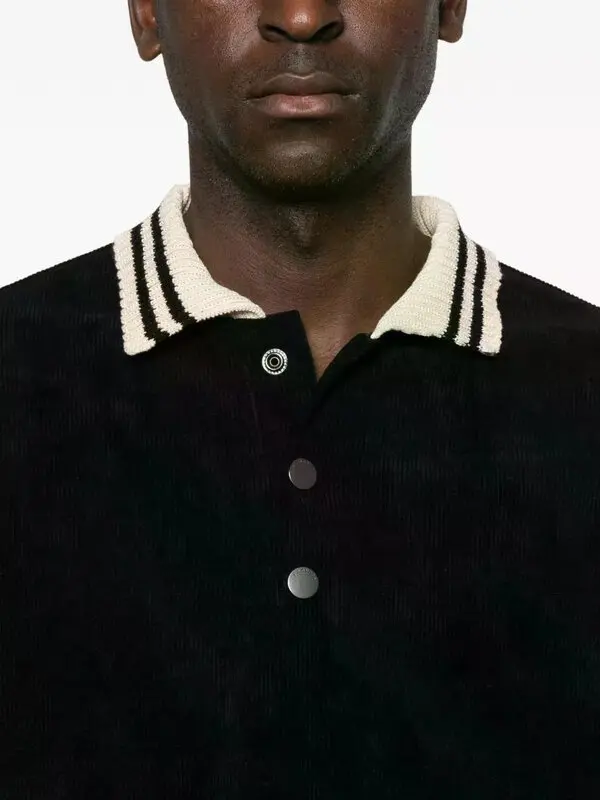 YES LONDON Striped-collar Sweatshirt