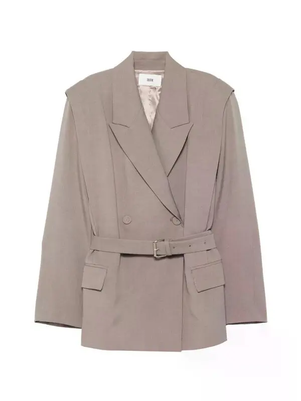 SOLOTRE Belted Double-breasted Jacket