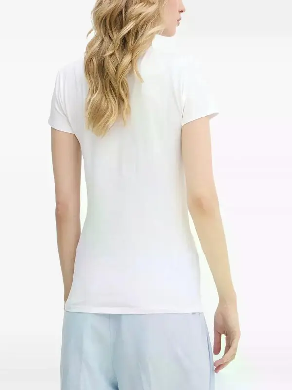Armani Exchange Rhinestone-logo V-neck T-shirt