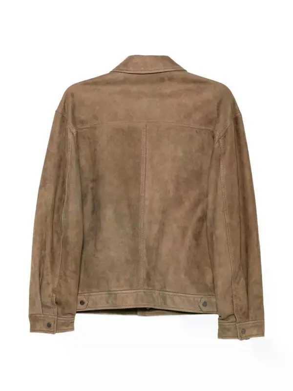 SALVATORE SANTORO Suede-finish Chest-pocket Jacket