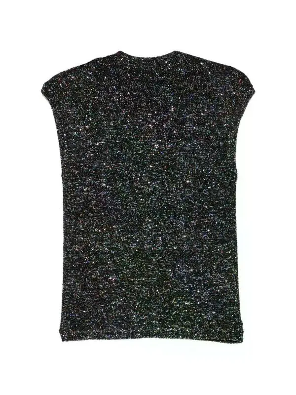 Emporio Armani Sequin-embellished Sleeveless Top - Black