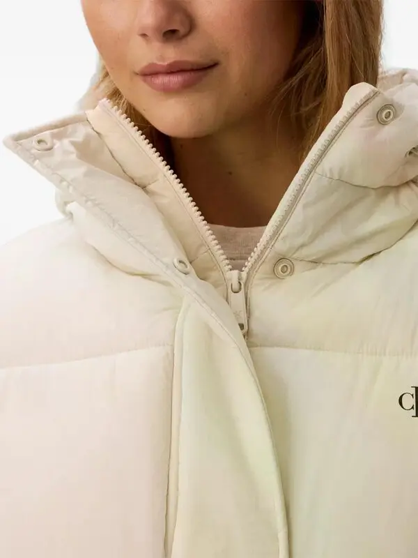 Calvin Klein Belted Hooded Puffer Jacket - Neutrals