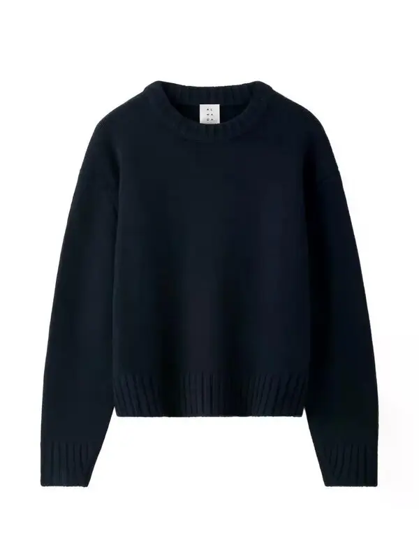 Almada Label Cru Crew-neck Drop-shoulder Sweater - Blue