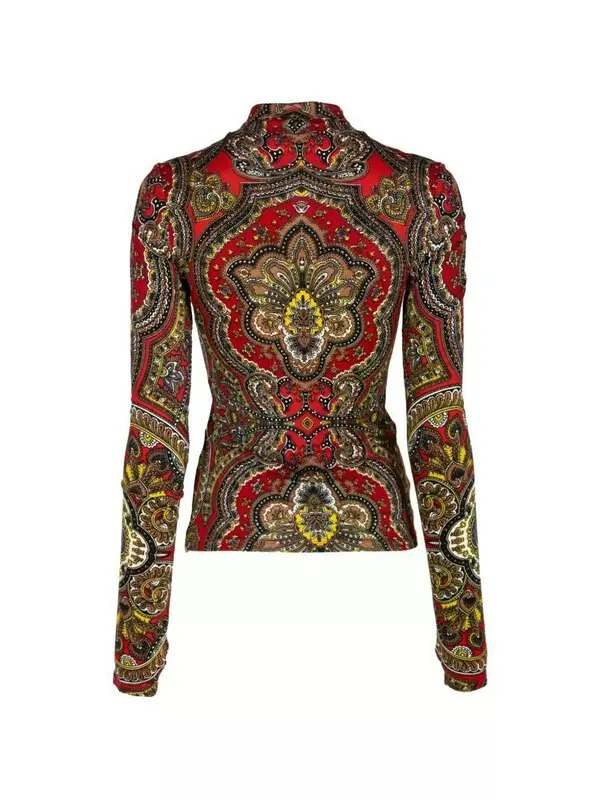Alice + Olivia Delaina Paisley-print Top - Red