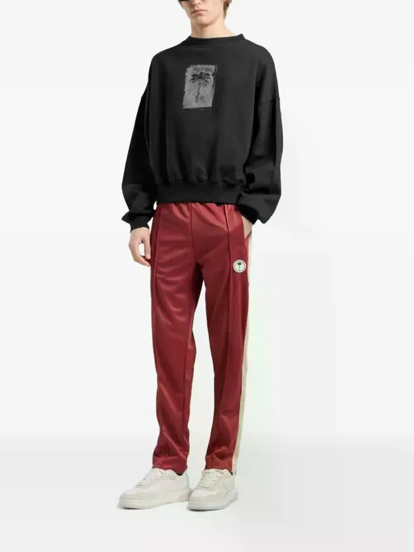 Palm Angels Brushed Palm Tree Loose Crew Sweatshirt