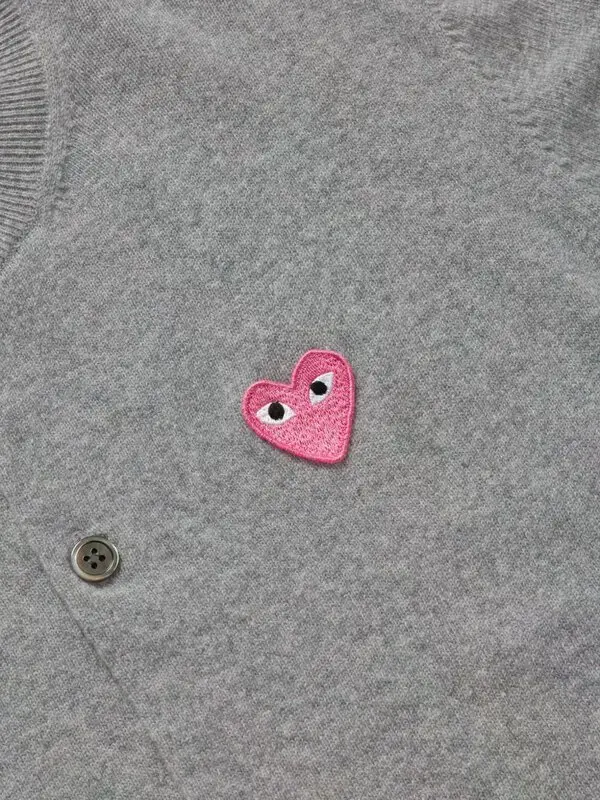 Play Comme Des Garcon Play Heart-patch V-neck Cardigan