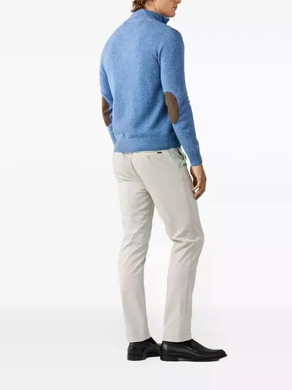 HACKETT  London Quarter-zip Lambswool Sweater - Blue