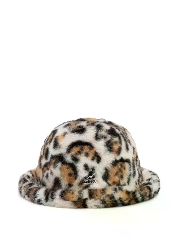 KANGOL Leopard-print Faux-fur Bucket Hat - Neutrals