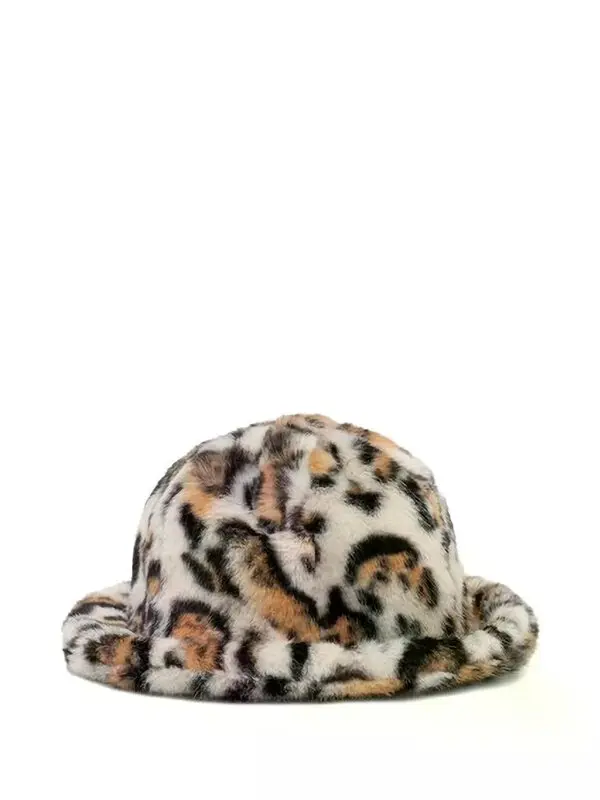 KANGOL Leopard-print Faux-fur Bucket Hat