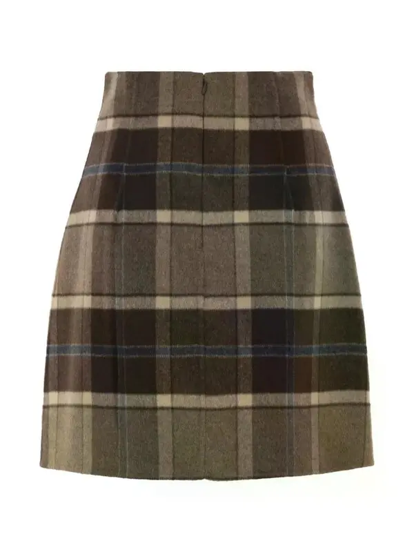 Max Mara Short Checked Wool Skirt