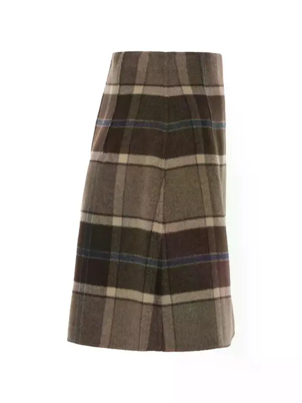 Max Mara Short Checked Wool Skirt