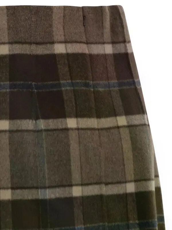 Max Mara Short Checked Wool Skirt