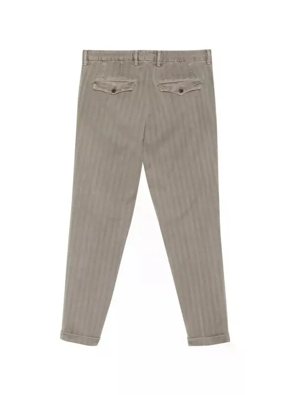 MYTHS Herringbone-pattern Pleated Trousers