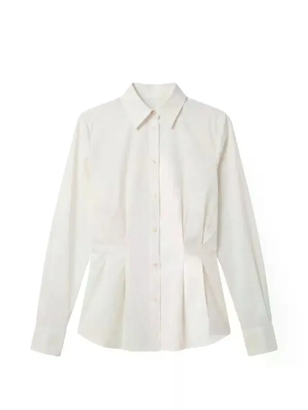 Calvin Klein Pleated Long-sleeve Shirt - White