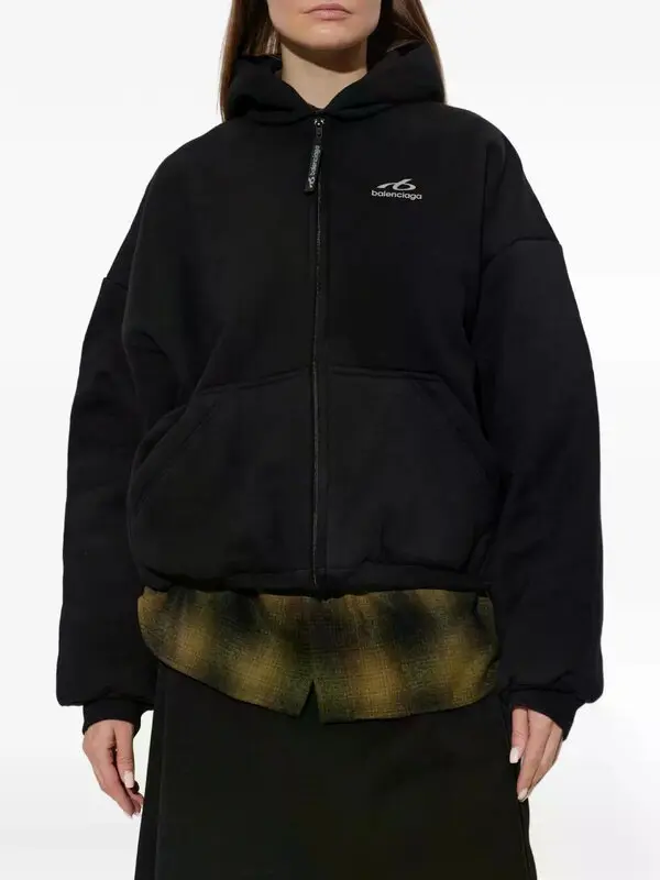 Balenciaga Logo-print Zip-up Hoodie