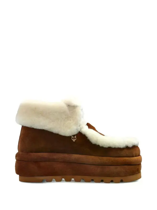 NAKED WOLFE Bambi Shearling-trim Boots - Brown