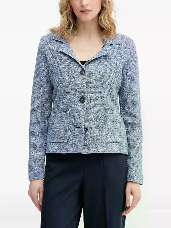 BENETTON Textured-knit Notched-lapel Cardigan