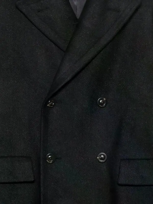 Boglioli Herringbone Double-breasted Coat