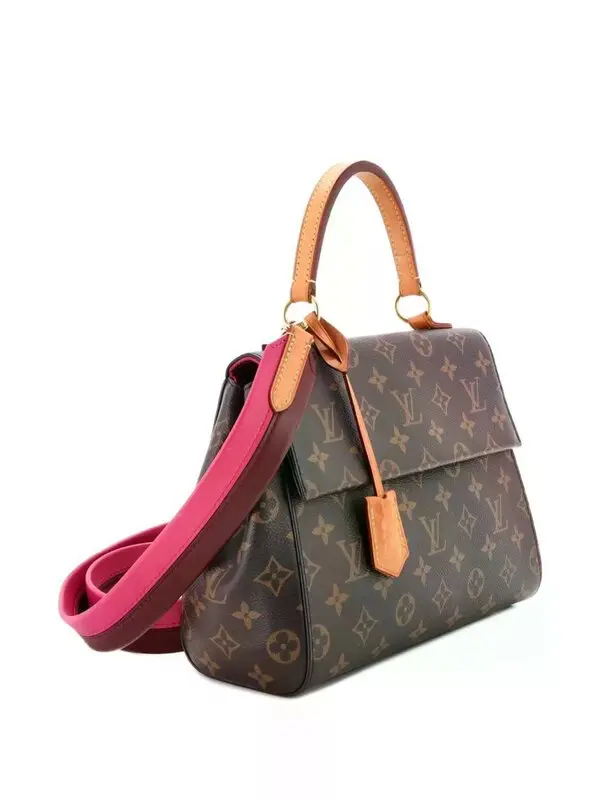 LOUIS VUITTON Cluny Top Handle Bag Monogram Canvas Bb Satchel - Brown