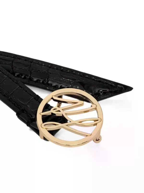 Karl Lagerfeld Croc-effect Monogram-plaque Belt